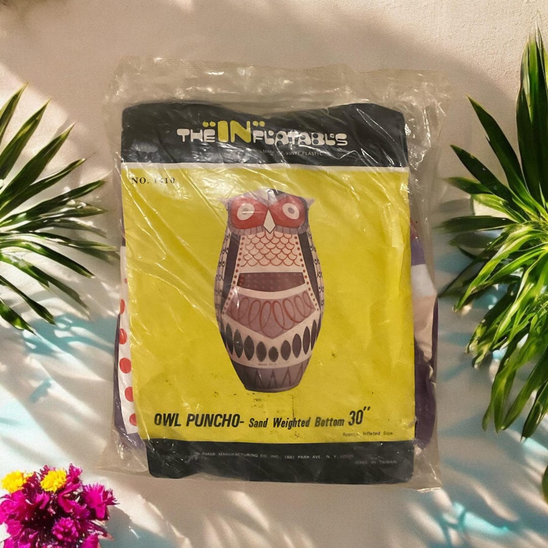 Vintage Inflatable Owl: 30" Mid Century Tiki Party Decor - Etsy