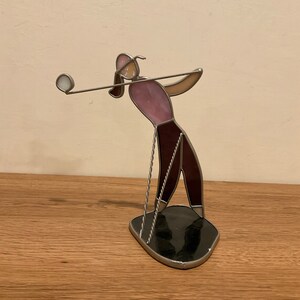 Swinging Golfer Stained Glass Sun Catcher Female Golfer Gift Golf ...