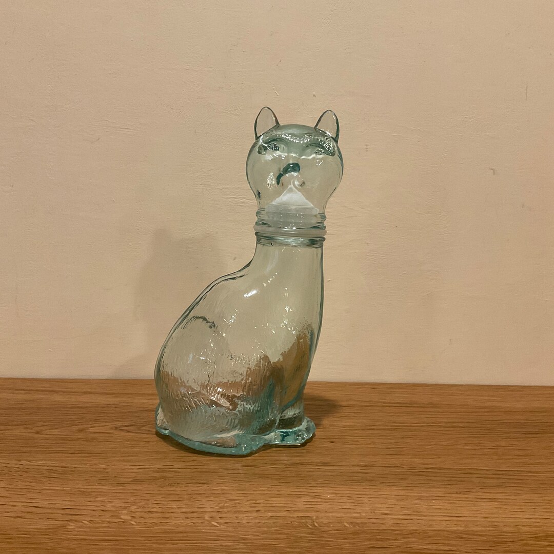 Vintage Italian Glass Cat Decanter Bottle by Vetreria Etrusca, Empoli ...