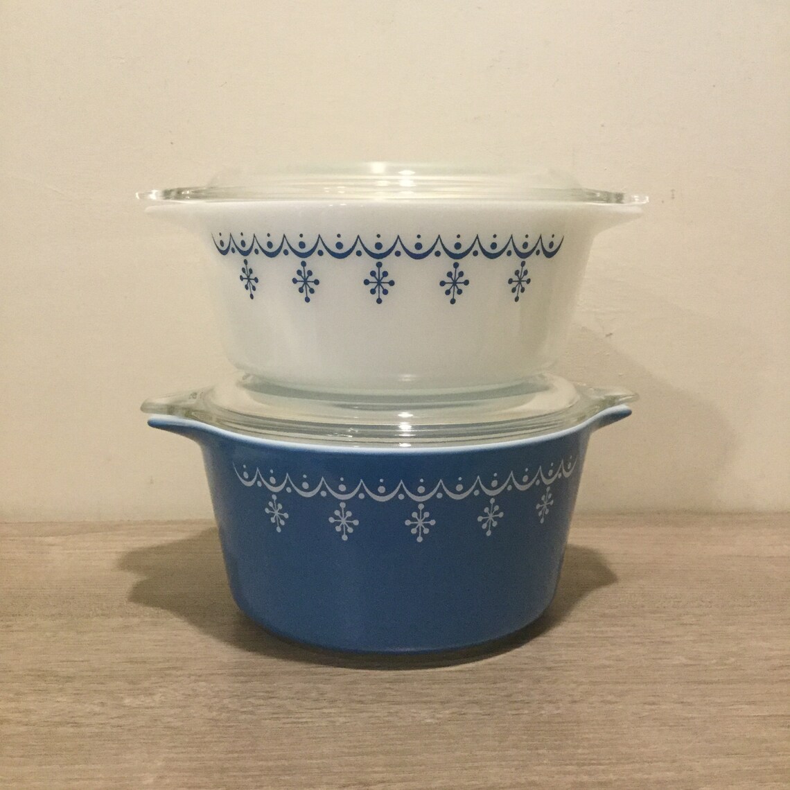 Vintage 1970s Snowflake Garland Pyrex with Lid White | Etsy