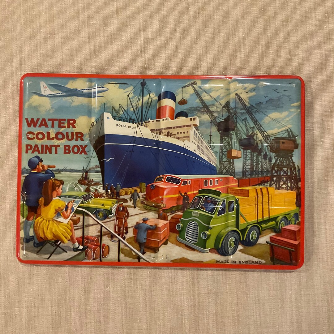 Vintage Large Page London Watercolor Paint Tin With Paint Made in ...