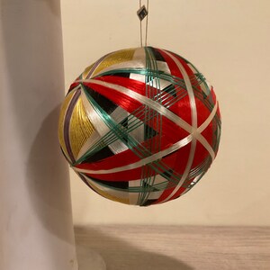 Large Vintage Japanese Silk Thread Temari Ornament in Original Box ...