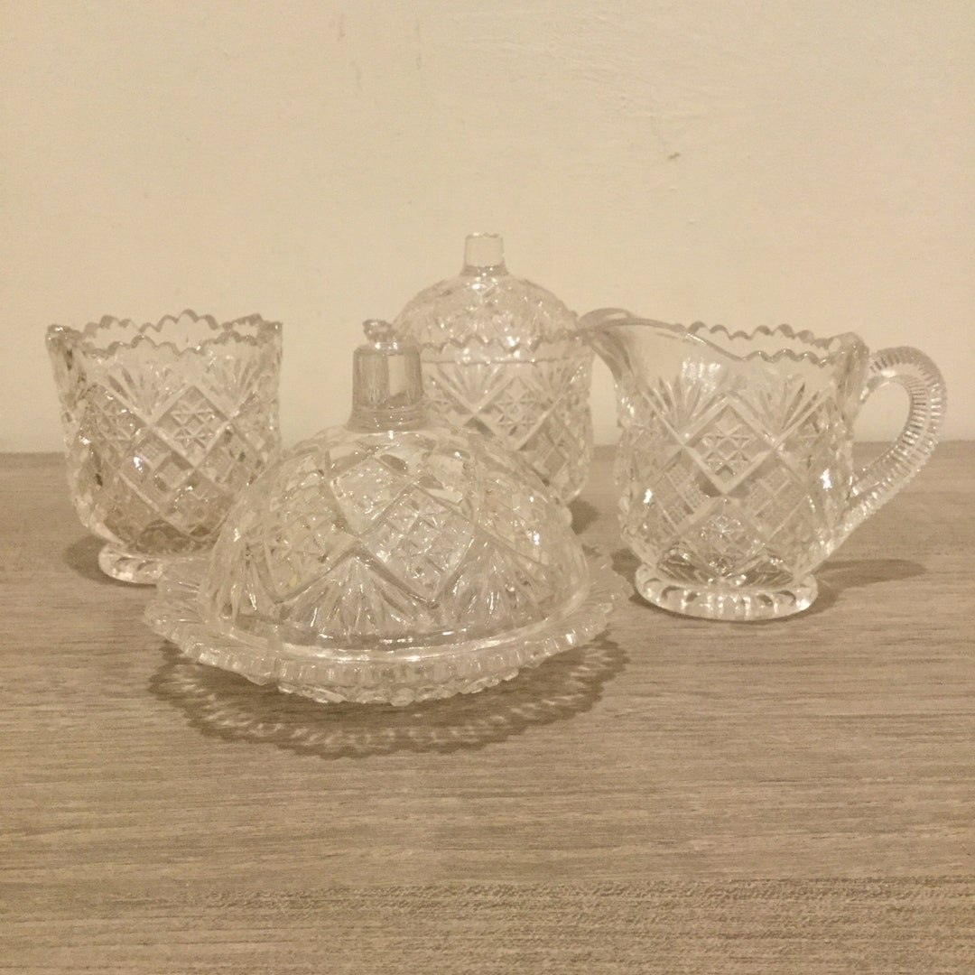 Vintage Pressed Glass Miniature Dessert Set: Doll or Child Size - Etsy