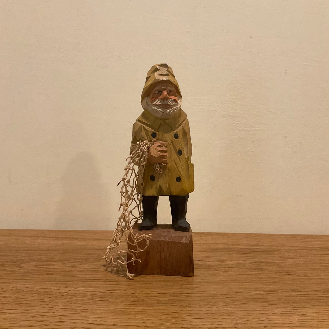 Vintage Sea Captain Statue or Fisherman Wearing Yellow Rain Slicker ...