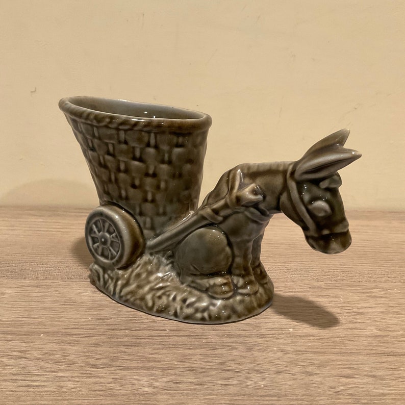 Vintage Shamrock Potteries Donkey and Cart Planter or Vase - Etsy
