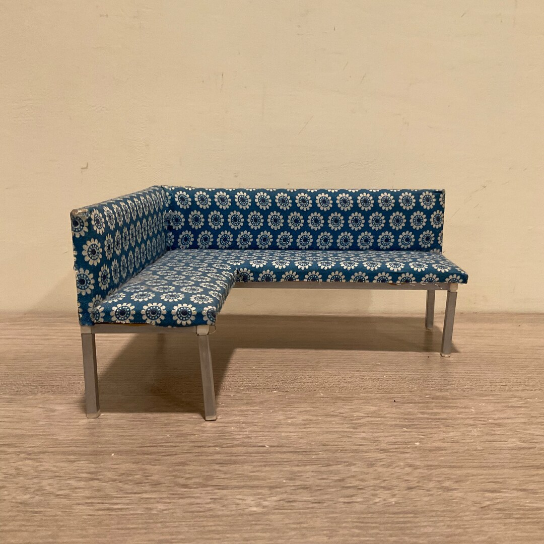 Vintage Bodo Hennig Dollhouse Upholstered L Shaped Sofa Mid Century