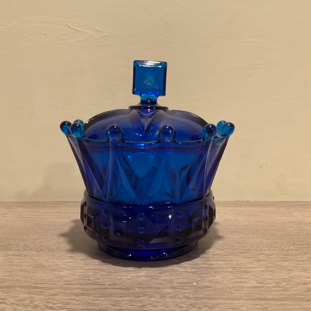 Vintage 1960’s Fostoria Crown Collection Cobalt Blue Candy Dish With ...