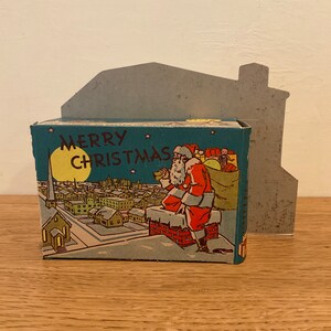 Vintage 1940s Christmas Candy Boxes: Village & Santa Design, Set of 4 ...