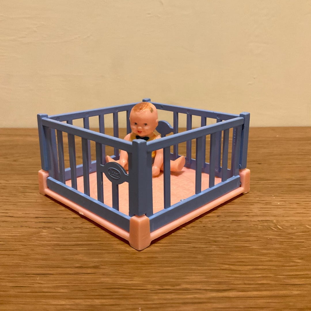 Vintage Ideal Dollhouse Playpen With Baby by Renwal Mid Century Plastic ...