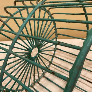 Vintage Turquoise Rubber Coated Metal Egg Basket Quahog or Clamming ...