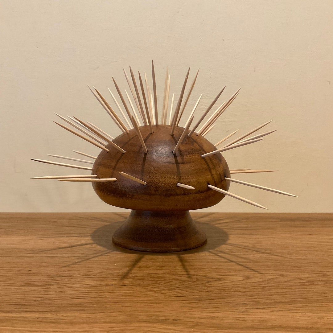 Vintage Wood Mushroom Toothpick Appetizer Holder Unique Charcuterie ...