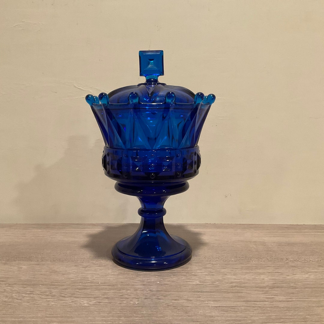 Vintage 1960’s Fostoria Crown Collection Cobalt Blue Chalice Covered ...