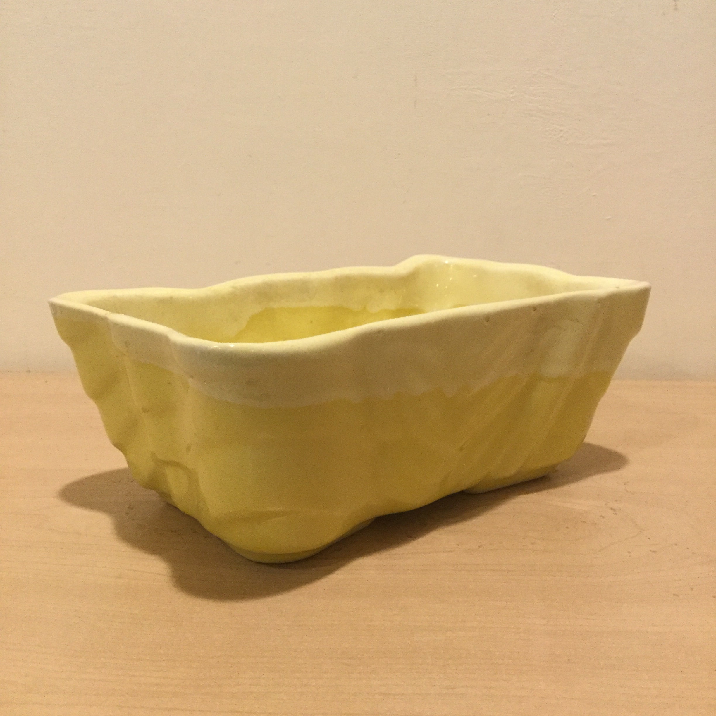 Vintage Lemon Yellow Planter Footed Rectangular Mid Century | Etsy
