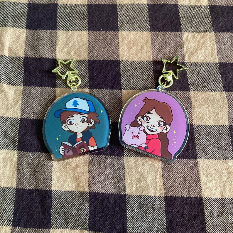 Gravity Falls Dipper & Mabel Acrylic Keychain - Etsy
