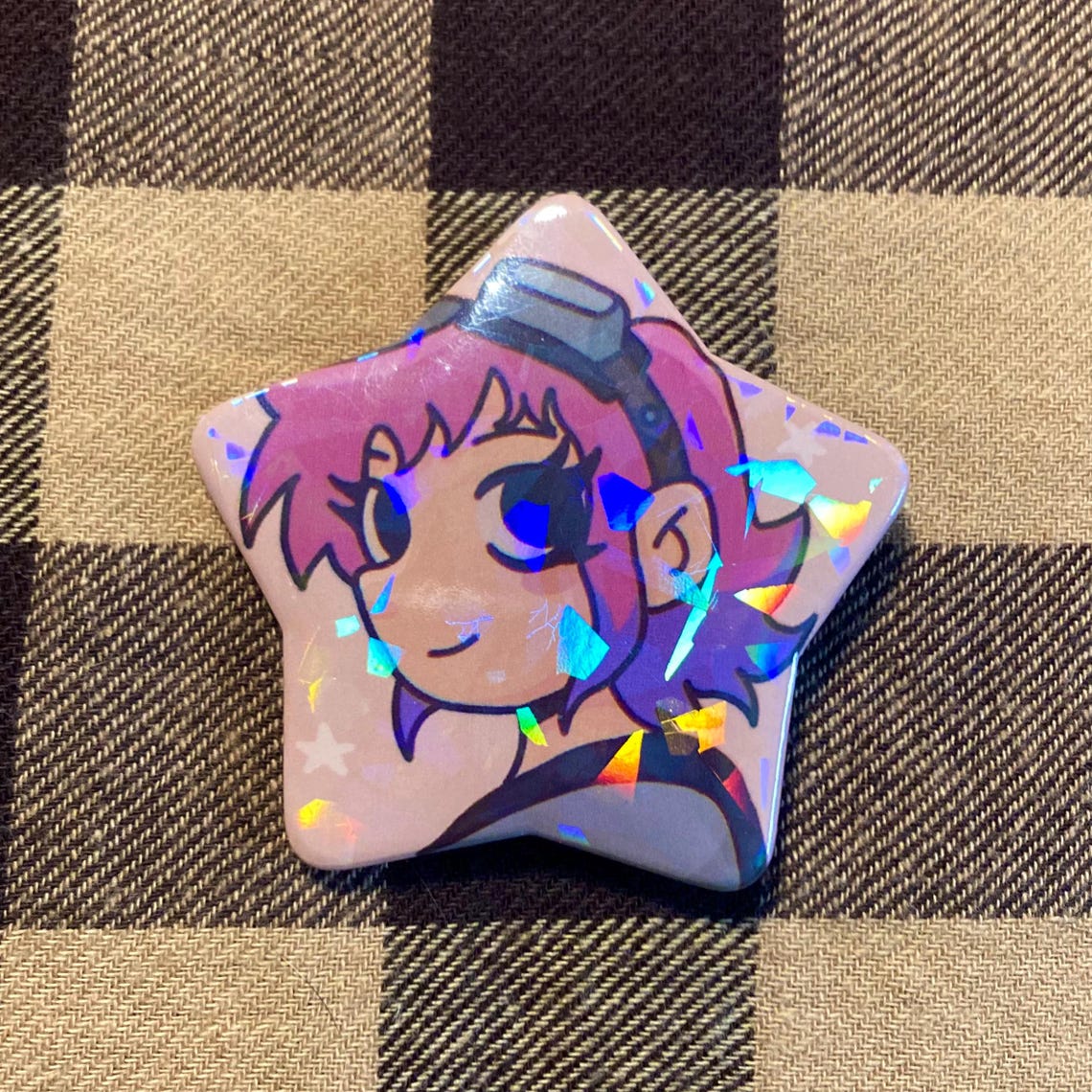 Scott Pilgrim Takes off Ramona Flowers Holographic Star Button - Etsy