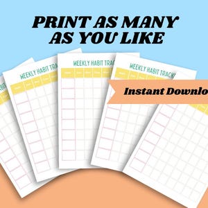 Goal Setting Worksheet SMART Goals Habit Tracker Printable Digital ...