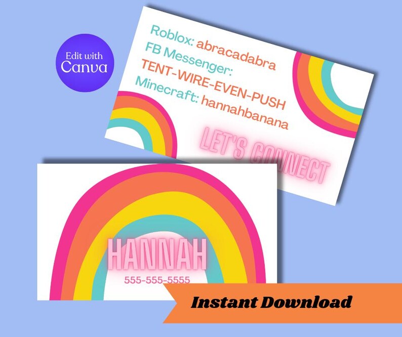 Kids Calling Card Template Business Cards for Girl Scout SWAPS Playdate ...