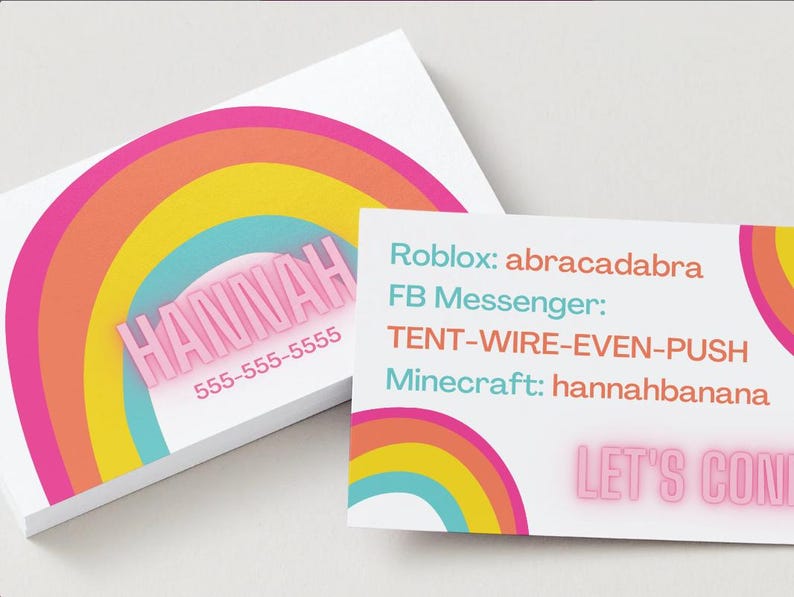 Kids Calling Card Template Business Cards for Girl Scout SWAPS Playdate ...