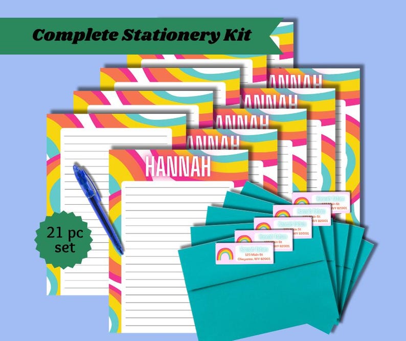 Kid Custom Stationery for Letter to Grandkid Personalized Gift for ...