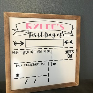 First & Last Day of School Reversible Whiteboard Framed Sign - Etsy