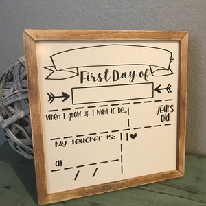 First & Last Day of School Reversible Whiteboard Framed Sign NEW - Etsy