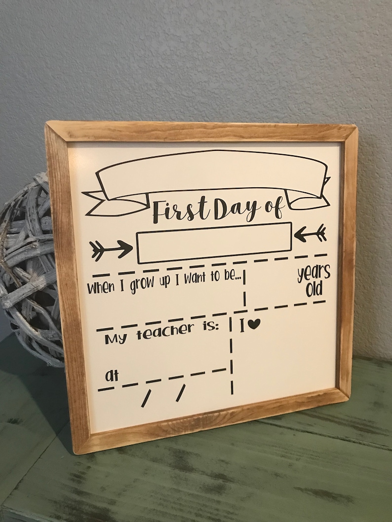First & Last Day of School Reversible Whiteboard Framed Sign | Etsy