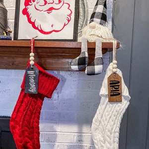 Beaded Wooden Name Tag, Christmas Stocking Tags, Beaded Birthday Name ...