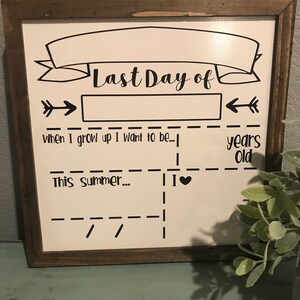 First & Last Day of School Reversible Whiteboard Framed Sign - Etsy