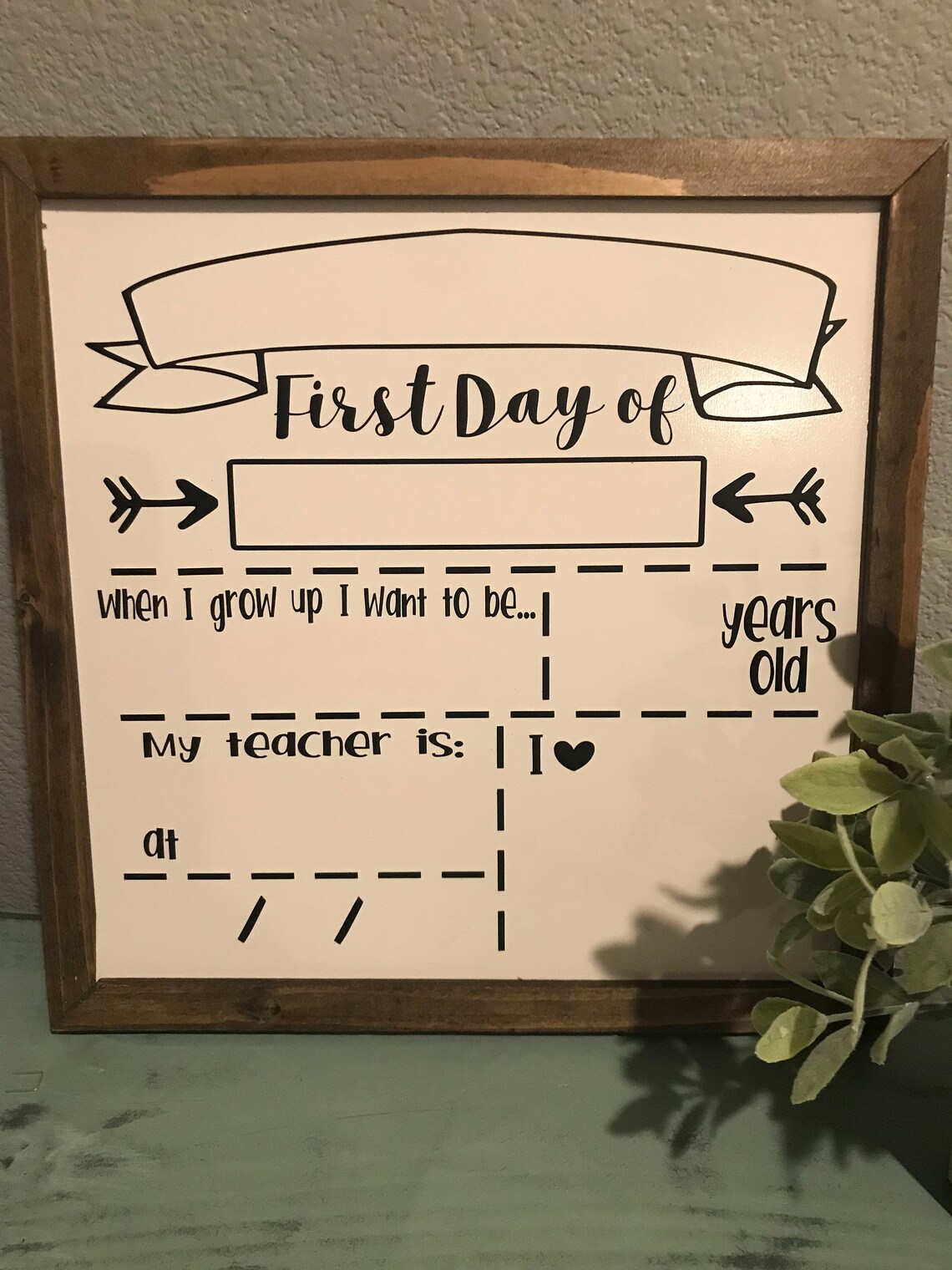 First & Last Day of School Reversible Whiteboard Framed Sign - Etsy