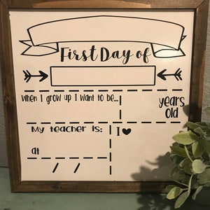 First & Last Day of School Reversible Whiteboard Framed Sign - Etsy