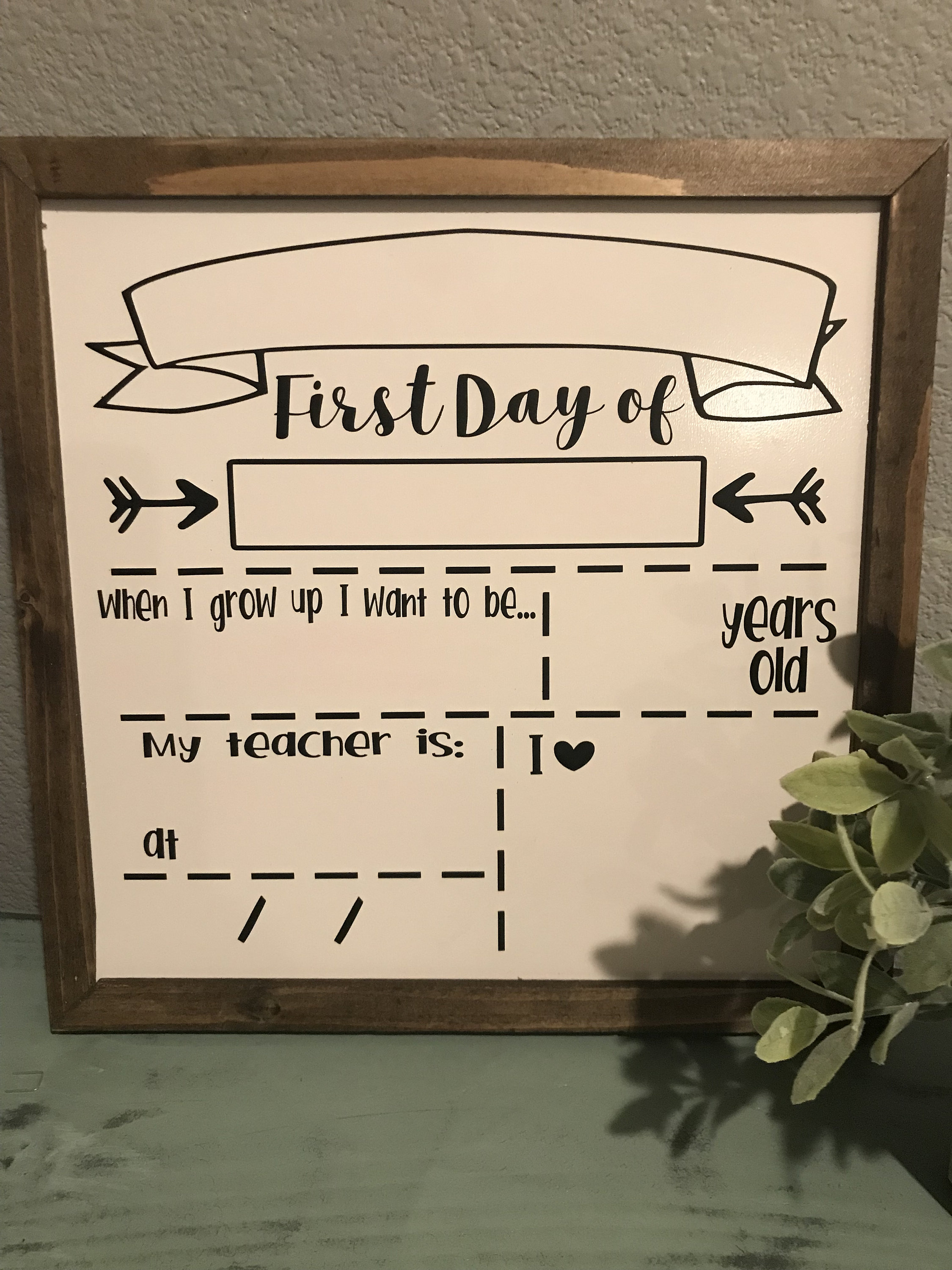 First & Last Day of School Reversible Whiteboard Framed Sign - Etsy