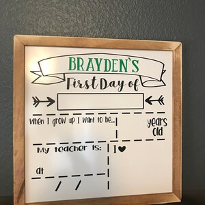 First & Last Day of School Reversible Whiteboard Framed Sign - Etsy