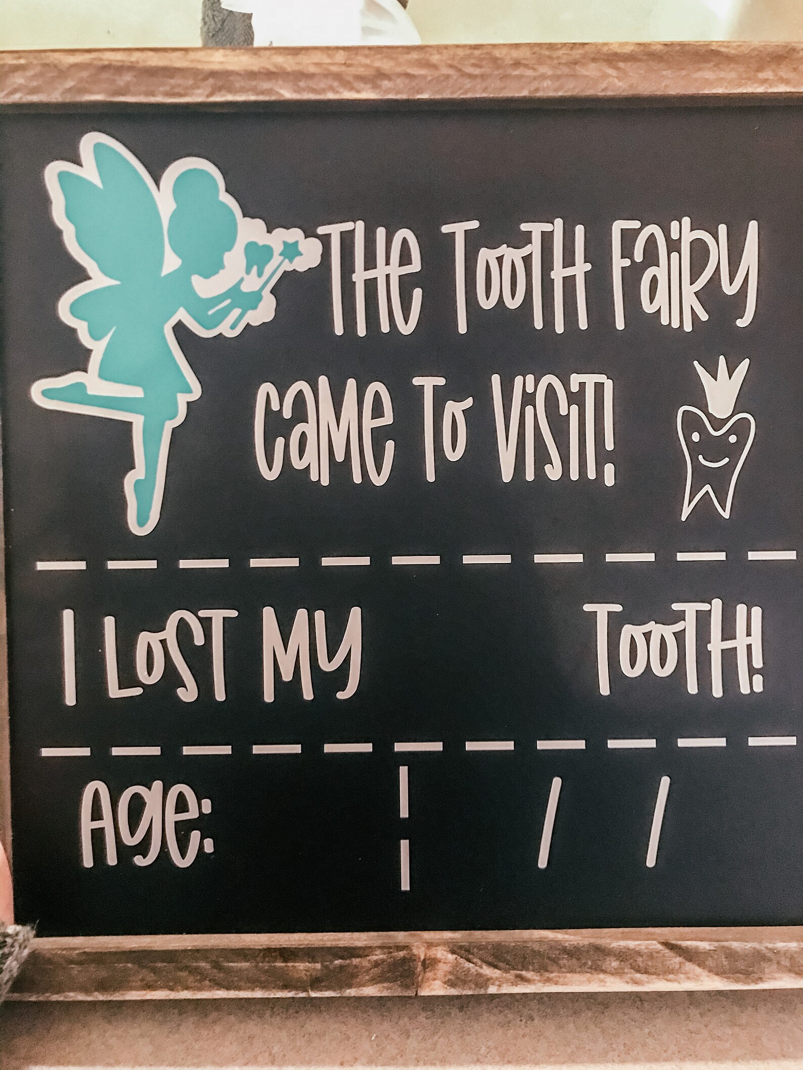 Tooth Fairy/birthday Reversible Chalkboard Sign - Stained Frame - Etsy