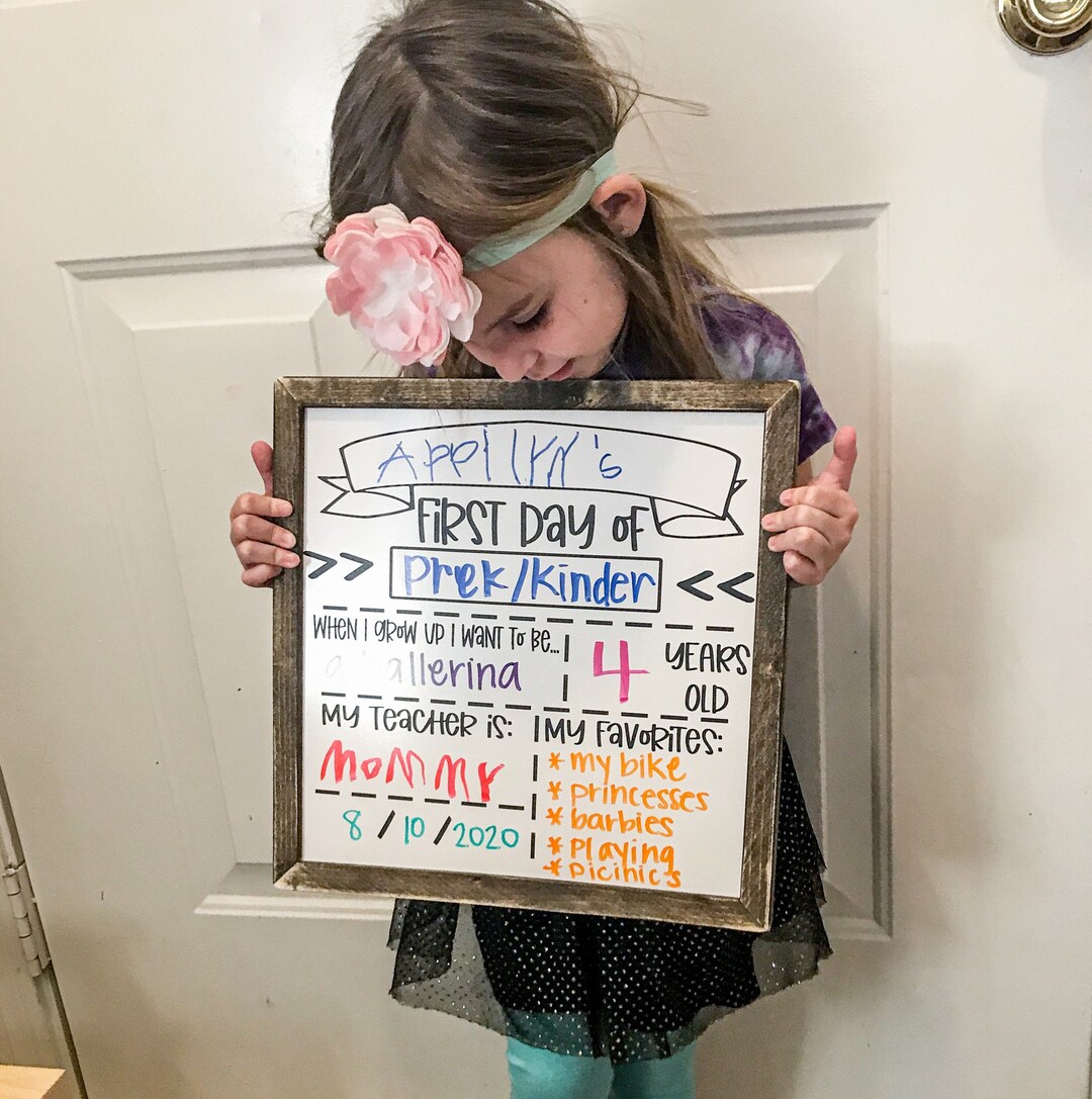 First Day of School Whiteboard Personalized Framed Double Sided First ...