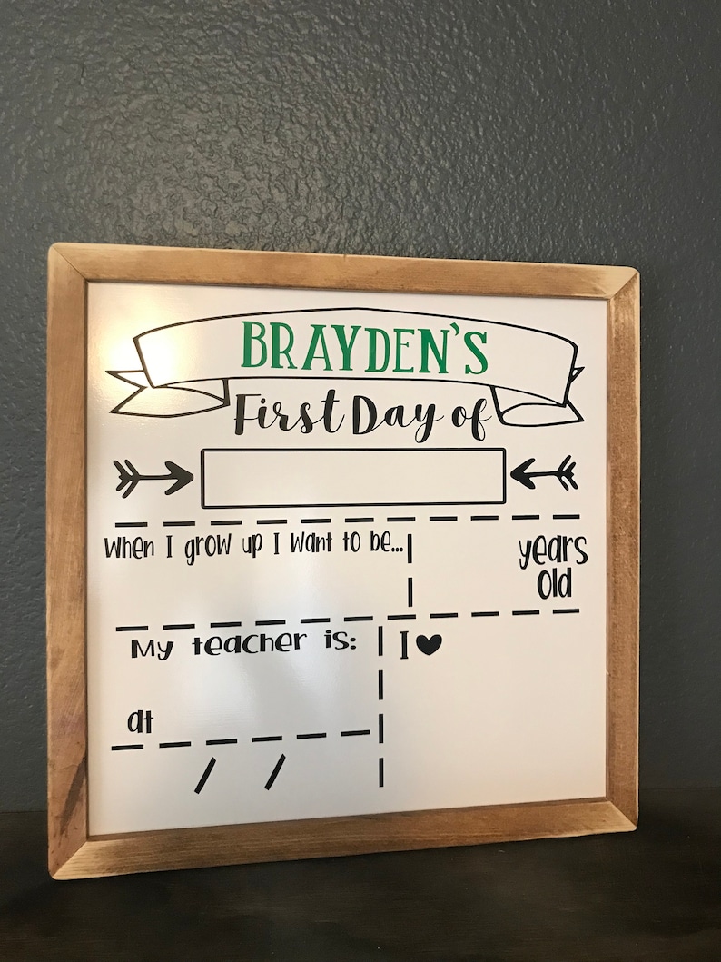 First & Last Day of School Reversible Whiteboard Framed Sign NEW - Etsy
