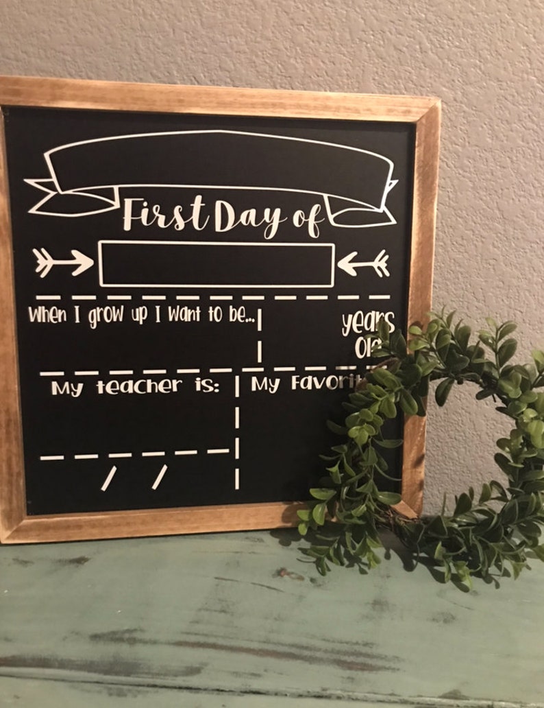 First & Last Day of School Reversible Chalkboard Sign - Etsy