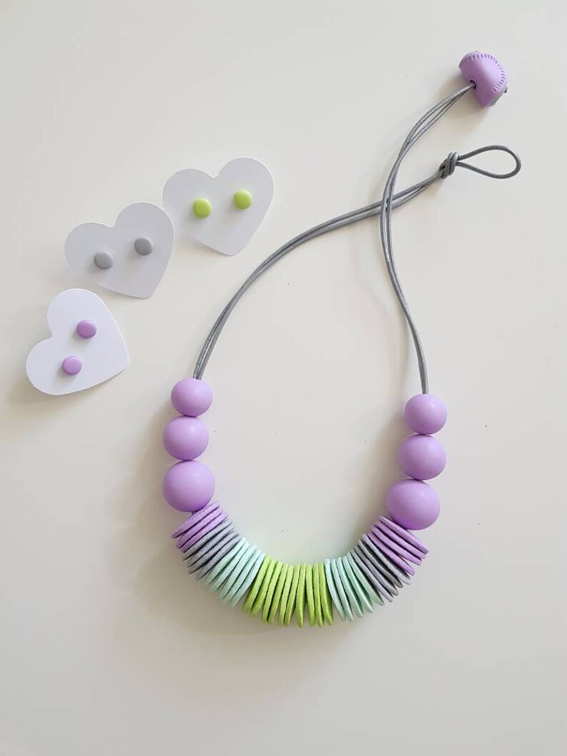 CHUNKY PENDANT Colorful Necklace-elegant Pendant-fimo Beads - Etsy