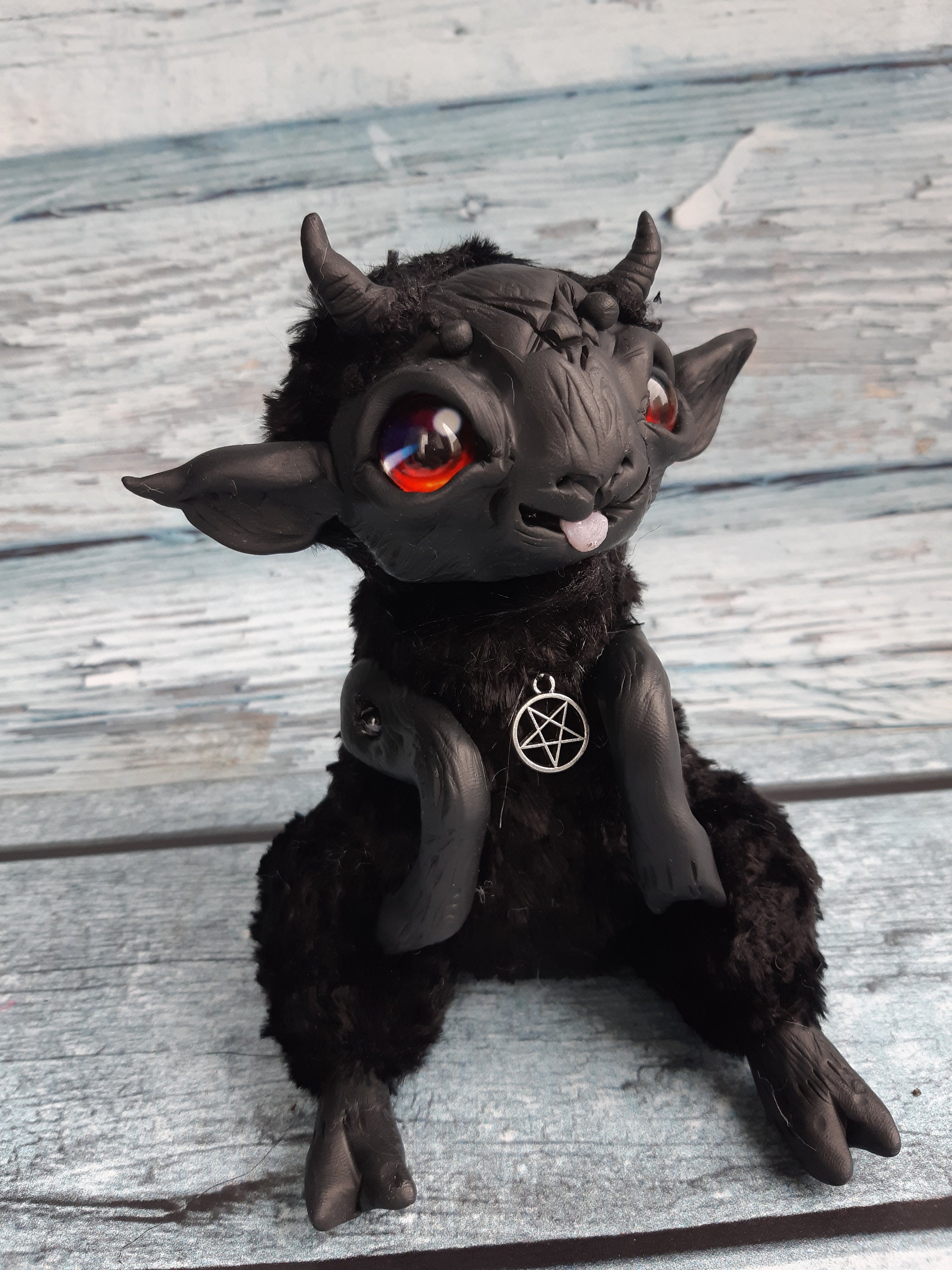 Baphomet art toy Halloween Doll Baphomet plush Devil Toy | Etsy