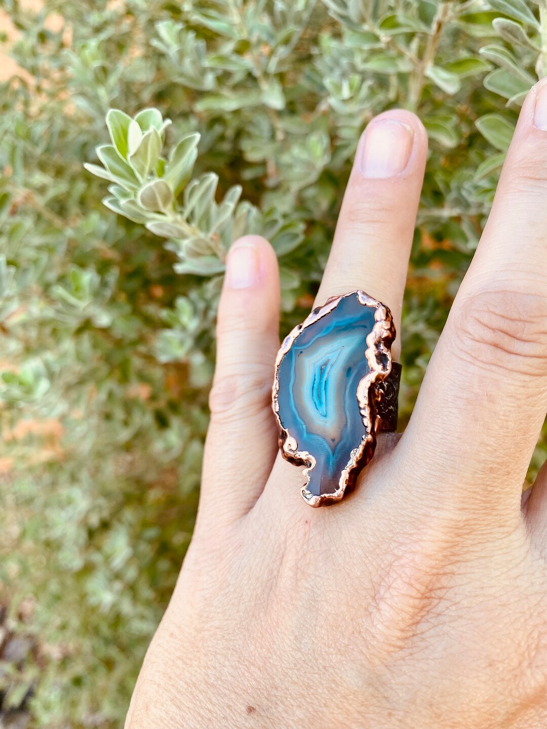 Eformed Copper Laguna Agate Ring - Etsy