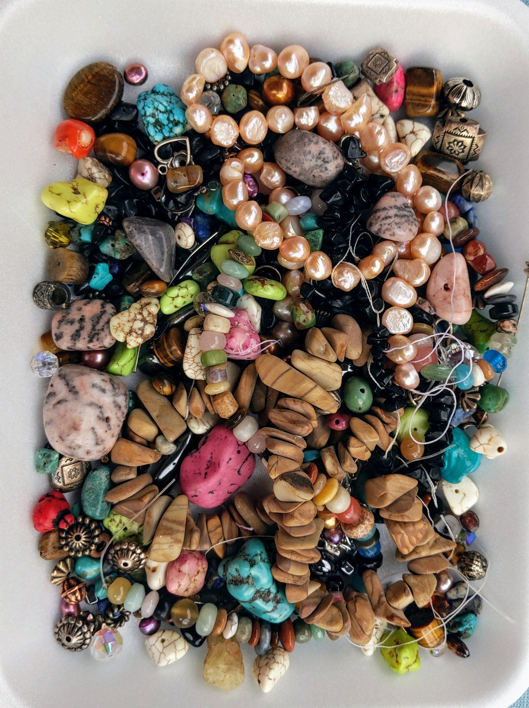 Mystery Box of Beads, Gemstone Beads, Pounds of Beads, Semi-precious ...