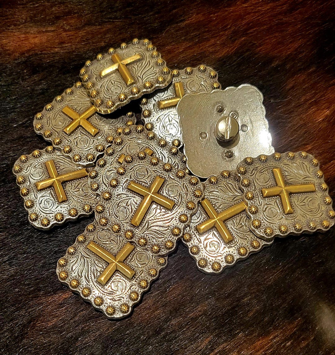 Western Cross Conchos (10 Pcs), 1 3/8