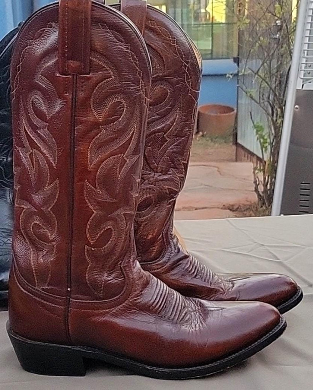 Vintage Dan Post Leather Cowboy Boots - Etsy