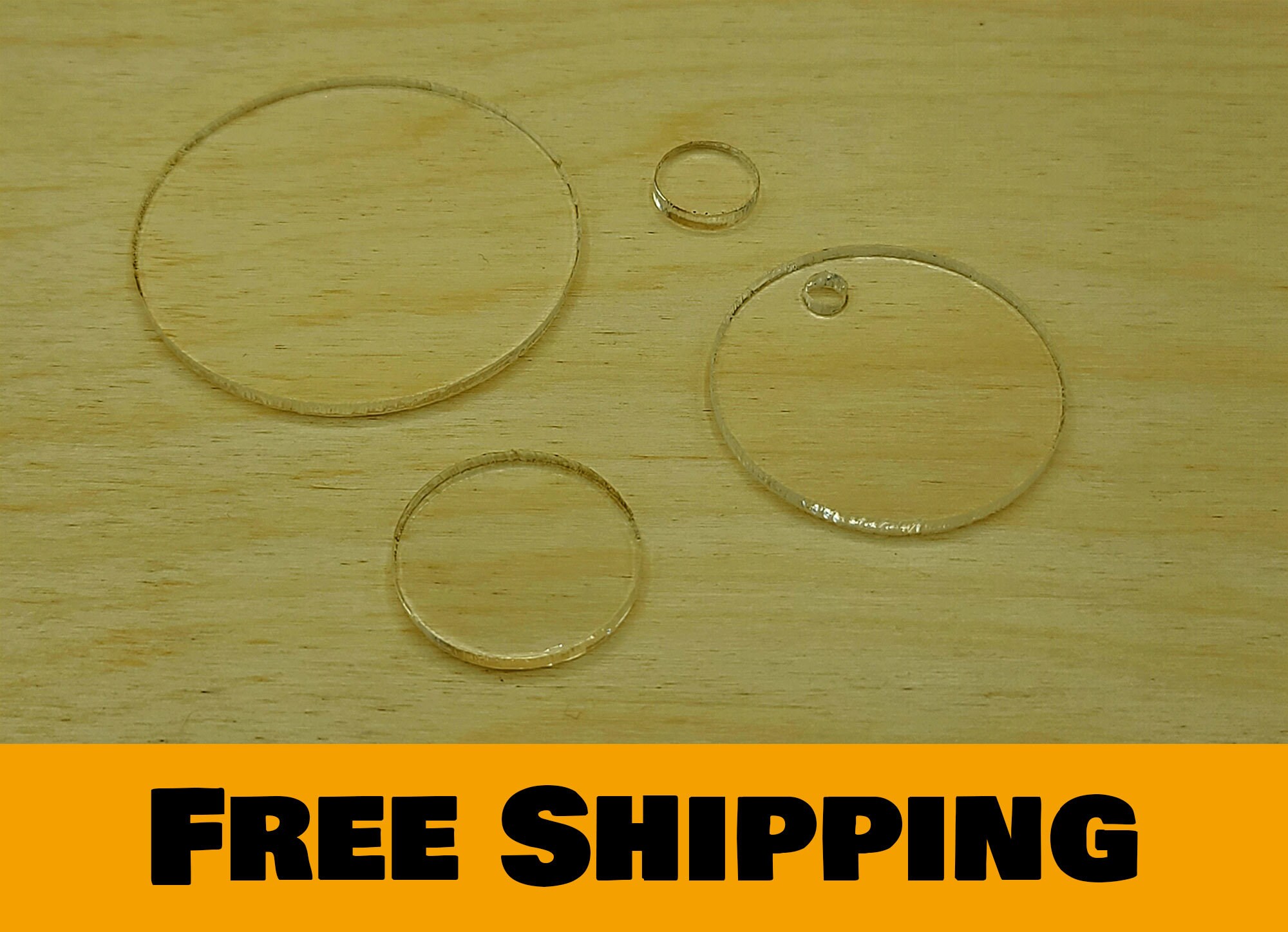 Circle Shapes Acrylic Pieces - Clear - Set of 10 - Plexiglass- Large or ...