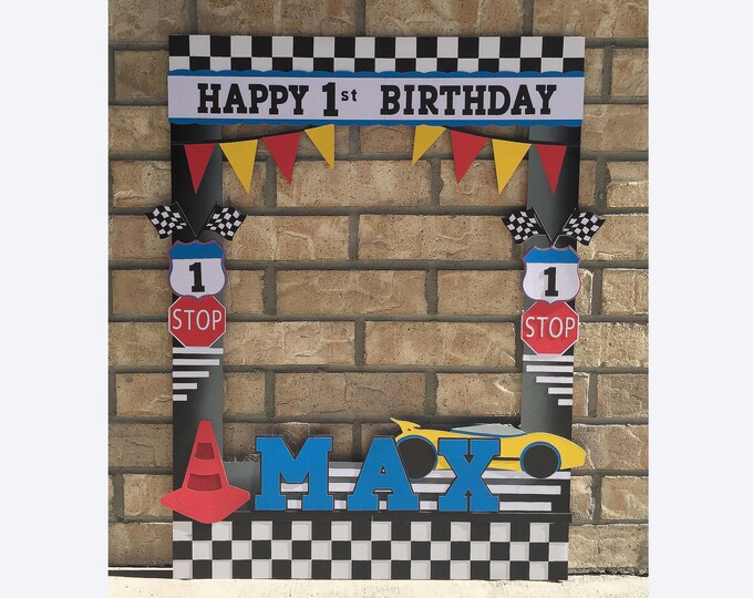 Cars Giant Photo Frame Prop for Photo Booth // Race Car Theme// Custom ...