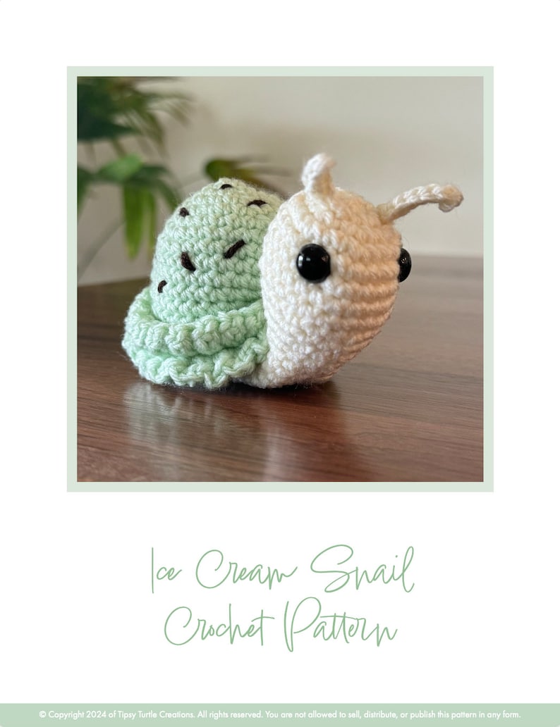 Ice Cream Snail Crochet Pattern (DIGITAL DOWNLOAD) - Etsy