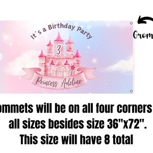 Princess Birthday Party Backdrop Custom Name Number Banner Signage ...