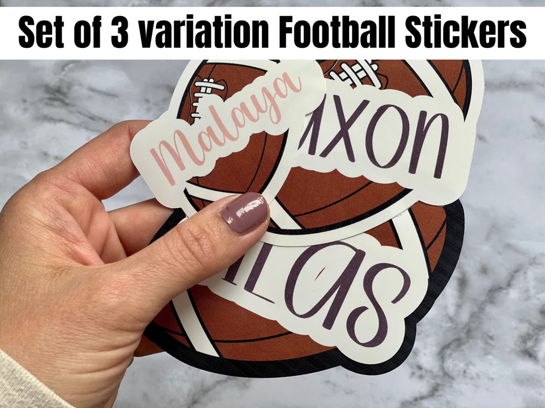 Football Player Custom Name Stickers Set of 3 Football Girl - Etsy