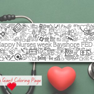 CUSTOM Large Medical Coloring Banner Healthcare Heroes Hospital Giant ...