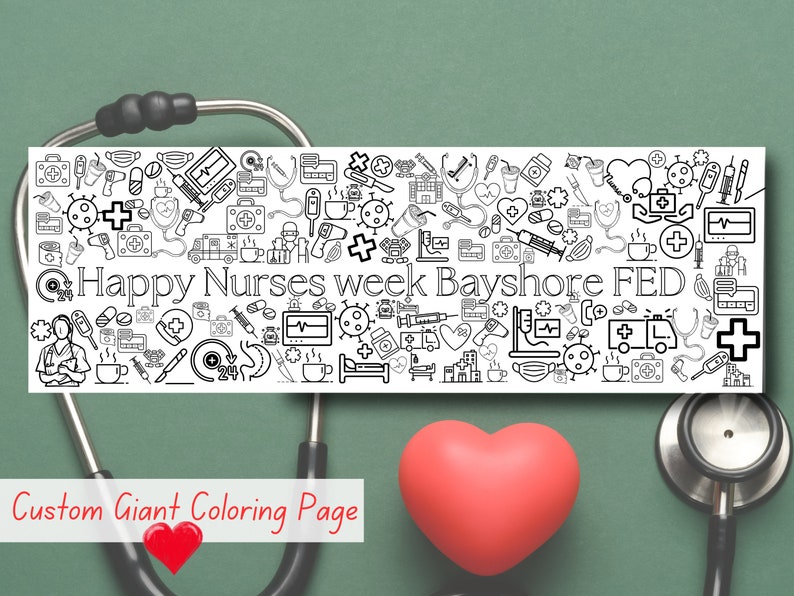 CUSTOM Large Medical Coloring Banner Healthcare Heroes - Etsy