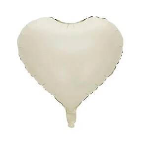 Beige Matte Carmel Balloon Heart Shaped Helium Foil Cream 18" Bday ...